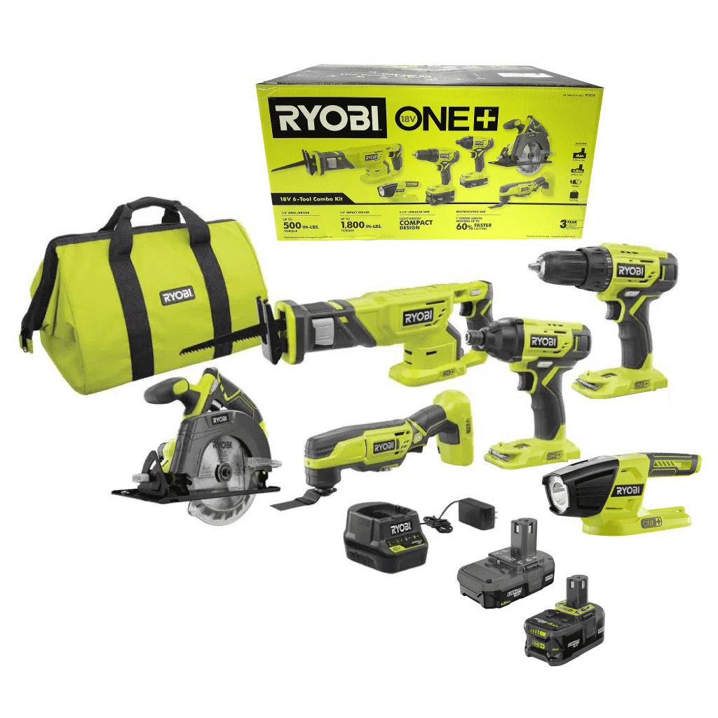 KIT RYOBI 18V ONE+™ 6 PC P1819